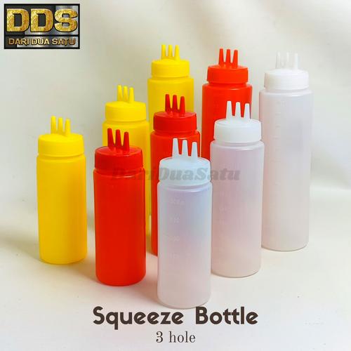 Promo Botol Saos Kecap mayonaise 3 Lubang Squeeze Sauce Bottle 12 - 24 ...