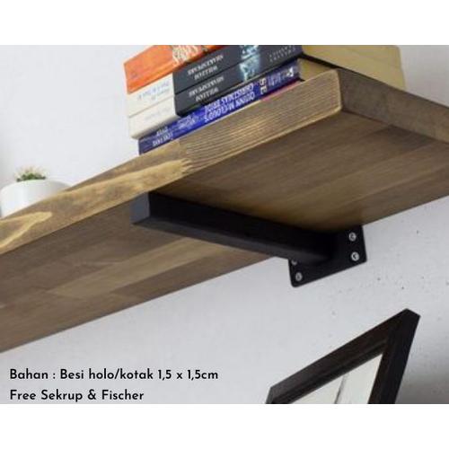 Jual Braket Rak Besi Penyangga Ambalan Rak Melayang - Putih, 15cm - Kab ...