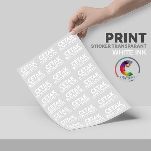 Jual Cetak Sticker Transparant A3+ White Ink / Print Stiker Tinta Putih ...