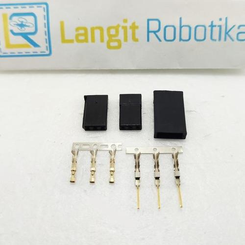 Jual 1 set Black Housing Dupont 3 Pin Konektor Servo 3Pin 3P Gold ...