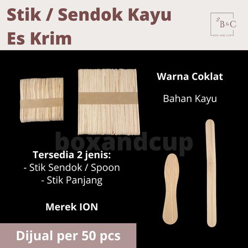 Jual Stik / Stick / Spoon / Sendok Es Krim / Ice Cream Kayu Polos - 50 ...