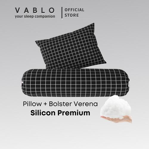 Promo Vablo Verena Buy 1 Get 1 bantal dan guling sillicon - motif hitam ...