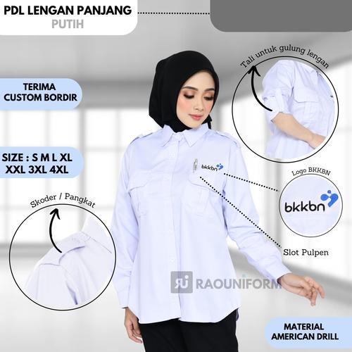 Promo Baju Kemeja Putih Wanita/Baju BKKBN/Kemeja PDL Lengan Panjang ...