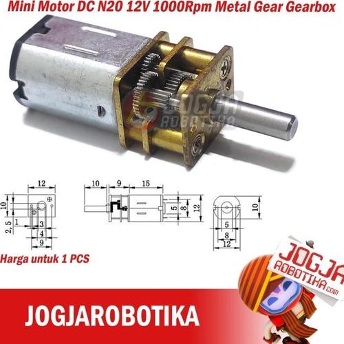Jual Mini Motor DC N20 12V 1000Rpm Metal Gear Gearbox 1000 rpm (SKU JR ...