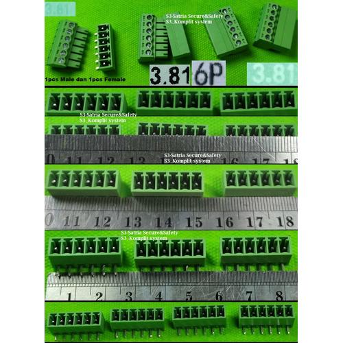 Jual Pluggable 6 P Terminal Blok Hijau 6 P Pin green screw plugable ...
