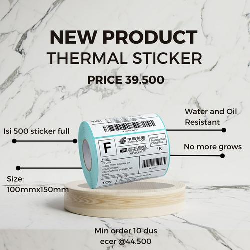 Jual STICKER THERMAL / THERMAL STICKER - 78x100mm - Kota Tangerang ...