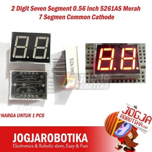 Jual 2 Digit Seven Segment 0.56 Inch 5261AS Merah 7 Segmen Common ...