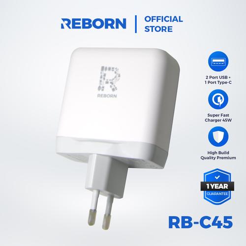 Promo Reborn 3 Port Adaptor QC+PD 45W Port USB & Type-C Super Charger RB-C45 - Kab. Tangerang ...