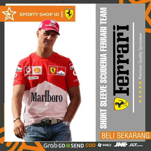 Jual Kaos T Shirt Baju Racing Team Formula F1 Ferrari M Schumacher Classic - FERRARI MARLBOR, L ...