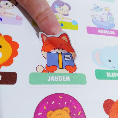 Jual Custom Stiker Vinyl A3 Nama Anak Print UV Isi 54pcs Sticker ...