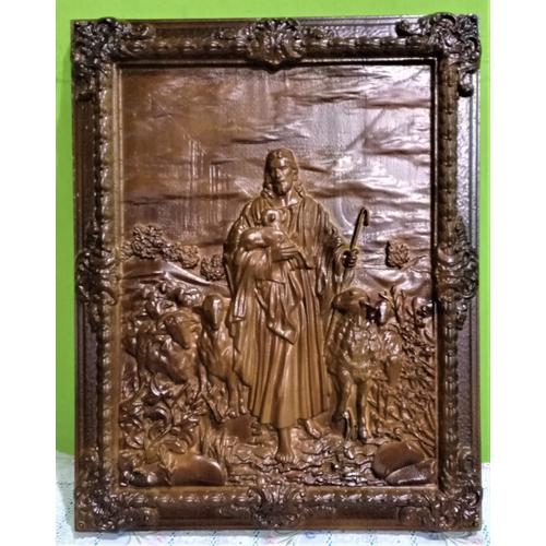Jual Relief ukir Kayu Pinus : Yesus Gembala Baik - Kab. Bantul - Sinar ...