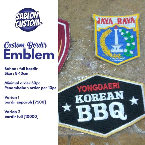 Jual Custom Emblem / Logo / Patch / Bordir Digital / Bordir Komputer ...