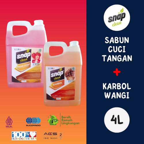 Jual (BUNDLING) Snap Clean Sabun Cuci Tangan + Karbol 4L - Lemon+Lemon ...