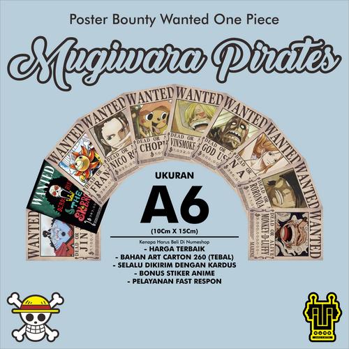Jual Poster Bounty Poster Wanted One Piece Ukuran A6 (15cm x 10cm) 1set ...