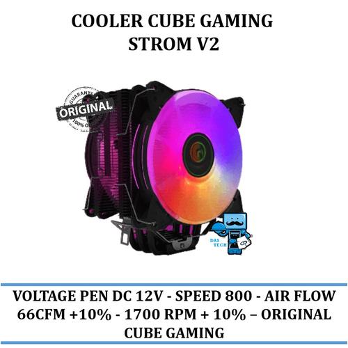 Jual Cooler Cube Gaming STROM V2 Dual Fan ARGB 12cm 6 HeatPipes Quickly ...