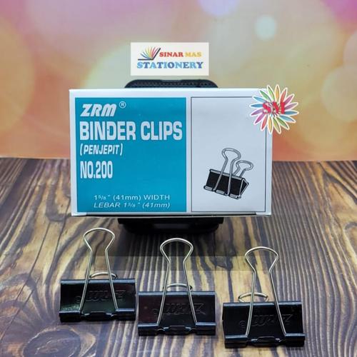 Jual Binder Clip Klip Penjepit kertas Hitam ZRM No 200 ( 12 pcs ...