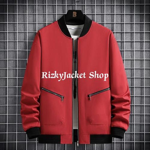 Jual Jaket bomber pria simple/jaket taslan premium/jaket motor pria ...