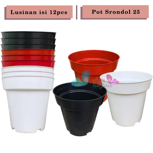 Jual Lusinan Pot Tinggi Srondol 25 putih hitam merah bata Usa Effiel 20 ...