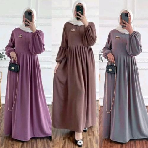 Jual Gamis Crinkle Airflow Premium Polos LD 110 - Hellen G - Kab ...