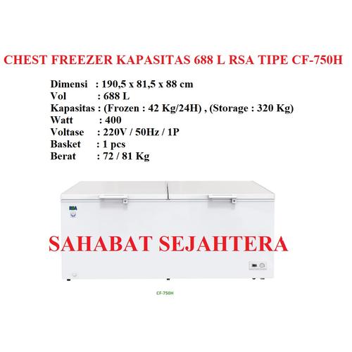 Jual Chest Freezer RSA CF-750H Box Freezer - Jakarta Timur - Chitra ...