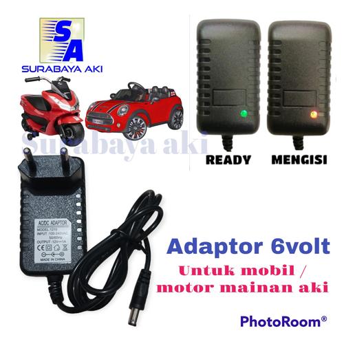 Jual ORIGINAL ADAPTOR MAINAN MOBIL AKI 6 VOLT CASSAN CHARGER INDIKATOR ...