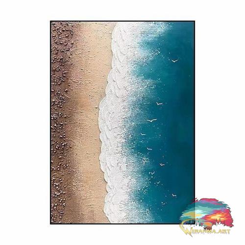 Jual Lukisan pantai texture timbul modern art painting dekorasi rumah ...