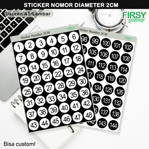 Promo Sticker Nomor 1-100, Label Bulat Angka 2CM, Stiker Nomor, Bisa ...