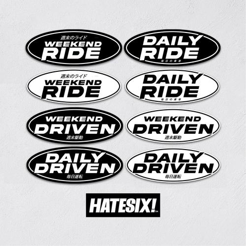 Jual Stikcer decal Weekend Daily Ride Daily Weekend Driven Hatesix ...