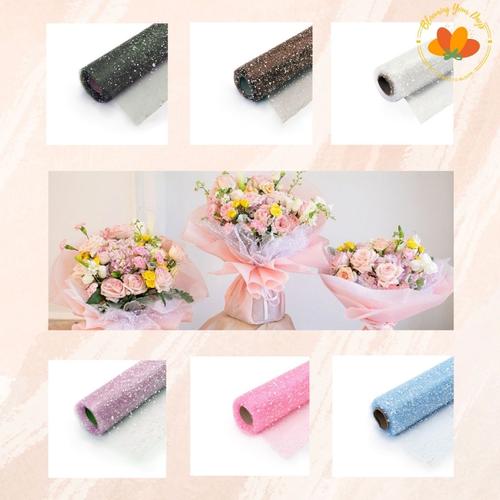 Jual 1 ROLL FLOWER WRAPPING SNOW TILE LEMBARAN KAIN TILE SALJU BUKET ...