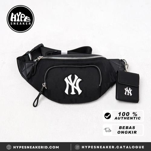 Promo Tas MLB NY MONOGRAM BLACK WAIST BAG WITH POUCH 100% ORIGINAL ...