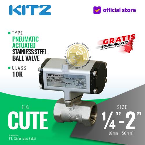 Promo Ball Valve Pneumatic Stainless SUS316 KITZ Fig. C-UTE , Drat ...