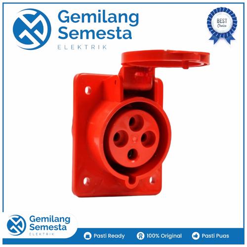 Jual Soket panel mounting 4 Pole 32A Socket 4 Pin 32 Ampere CEE-424 TAB ...