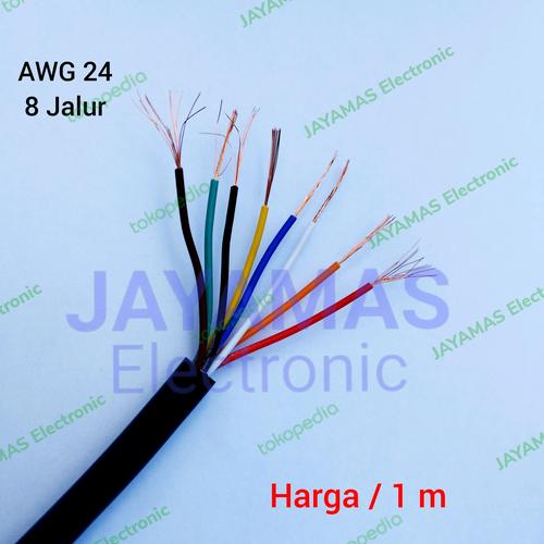 Jual Kabel 8 jalur AWG 24 + selongsong kabel 8C awg24 isi 8 harga 1 meter - Kab. Tangerang ...