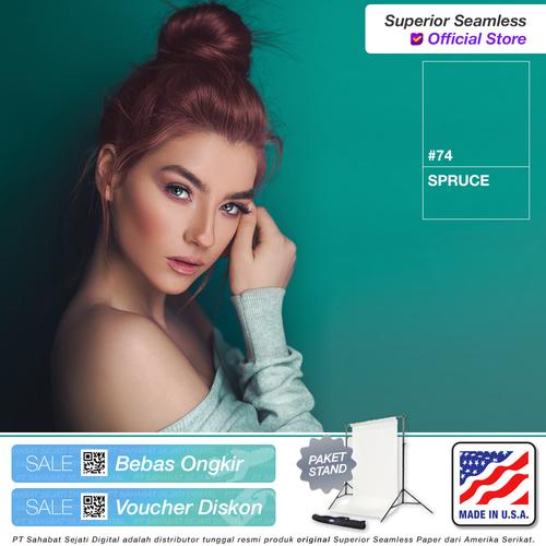 Promo 74 Spruce 1.3x11M Background Paper Kertas Polos Seamless Studio ...