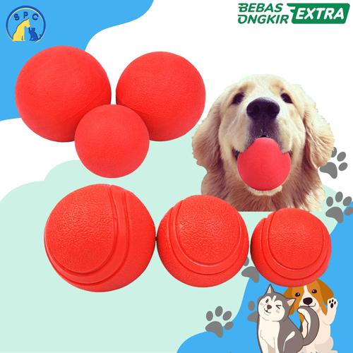 Jual BOLA Gigitan Mainan Anjing Karet Merah Polos Melatih Motorik ...
