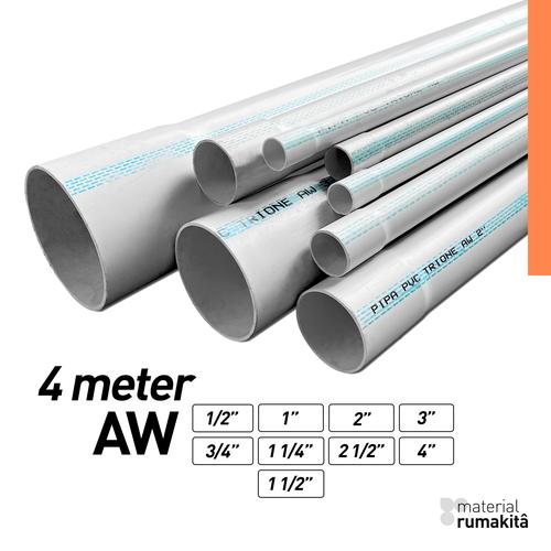 Jual [KURIR TOKO] PIPA PVC TRIONE AW / PIPA PARALON / PIPA AIR - 1/2 ...