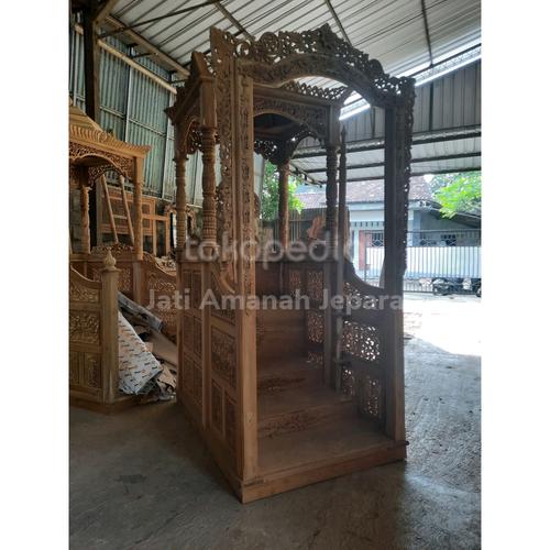 Jual mimbar tiang gapura, mimbar masjid gapura, mimbar kubah kayu jati ...