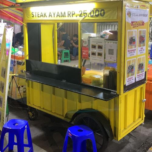 Jual gerobak pesanan pak rayen ukuran 170x70 besi hollow + neon box ...