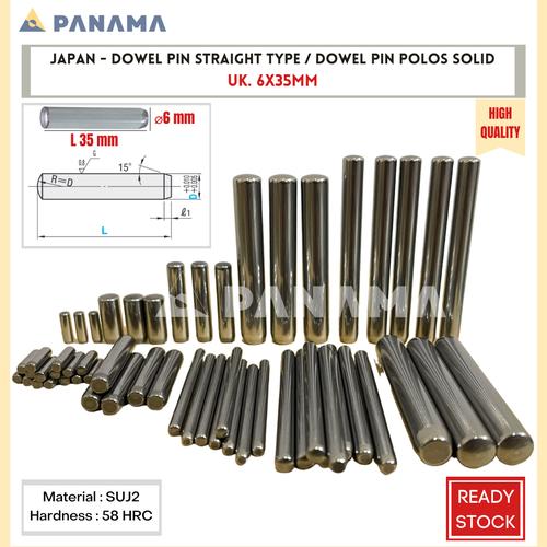 Jual JAPAN MS6-35 Dowel Pin Lurus 6X35 mm Dowel Pin Polos Tanpa Lobang ...
