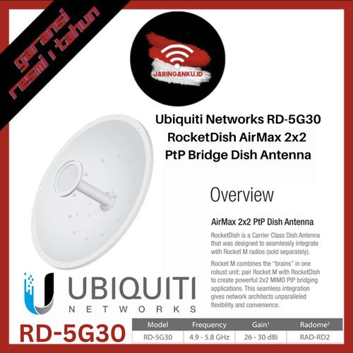 Jual Ubiquiti RD-5G30 Rocket Dish 5G 30dBi / RocketDish 5.8 Ghz 30dbi ...