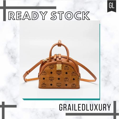 Jual M.cm Tracy Small Tote in Visetos Leather Mix Color : Cognac ...