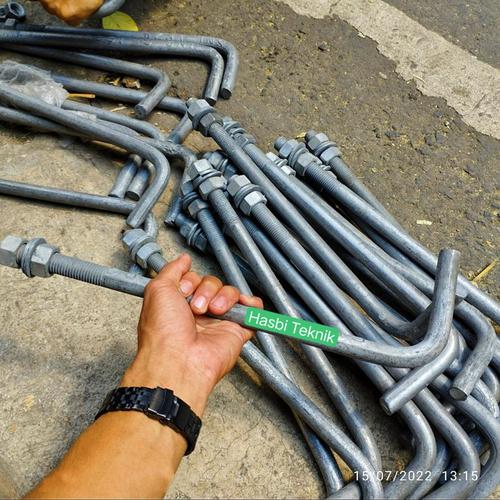 Jual ANGKUR L BETON HDG / M22 x 90CM + 2MUR + 2RING (HOTDIP GALVANIS ...