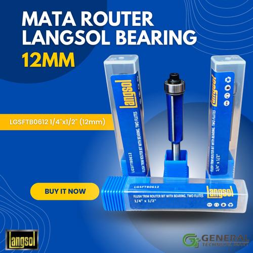 Jual LANGSOL MATA FLUSH TRIM BEARING 12 MM /PROFIL ROUTER BIT KAYU HPL ...