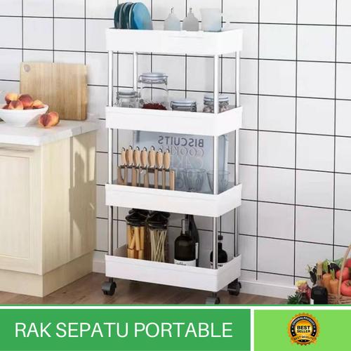 Jual Rak Dapur Troli Susun Serbaguna Minimalis - Putih, LEBAR 12 CM ...
