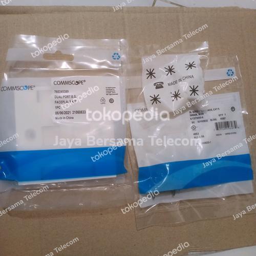 Jual Modular data Cat.6+Modular telpon+faceplate 2 Lobang Amp COMMSCOPE ...