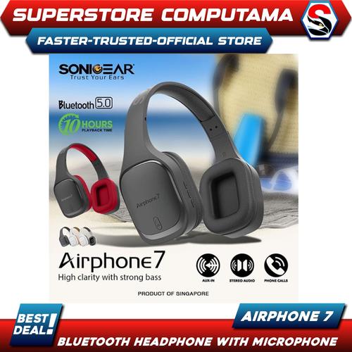 Jual SonicGear Airphone 7 Bluetooth Headphones With Microphone - BLACK ...