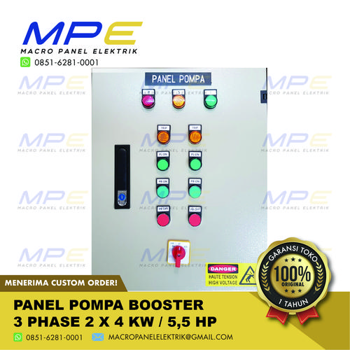 Jual Panel Pompa Booster 3 Phase 2 x 4 kW / 5,5 HP / Panel Booster Pump ...