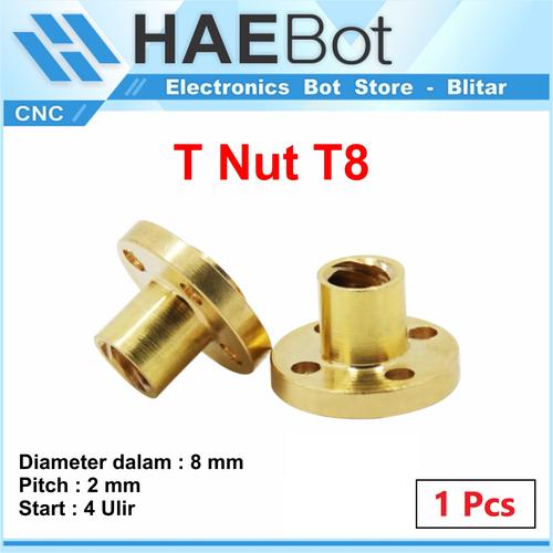 Jual [EBS] T Nut T8 Lead Screw Pitch 2mm 8mm CNC Brass Trapezoidal ...