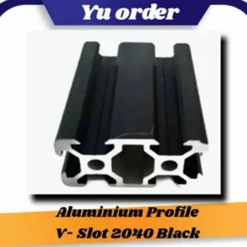 Jual Aluminium Profile V- Slot 2040 Black Gloss Panjang 6 meter - Kab ...