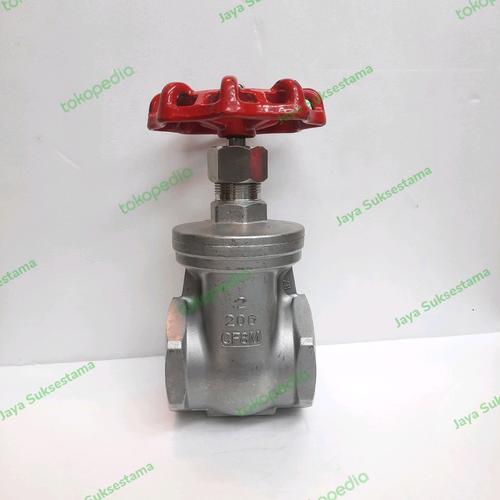 Jual Gate Valve drat 1,5 inch SS316 Class 200 Psi 1 1/2 inch gate valve ...